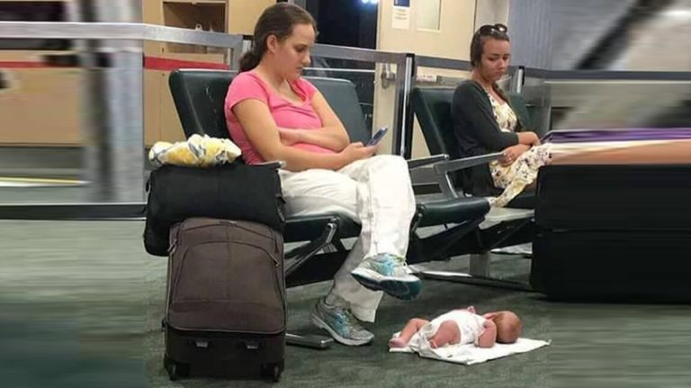 People Criticize Mom Ignoring Baby At Airport - The Real Story Shows ...